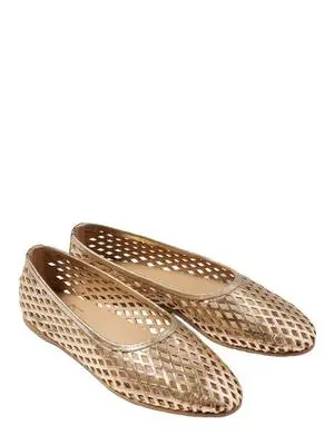 Beek Swiftlet Perforated Ballerina Shoes - Gold