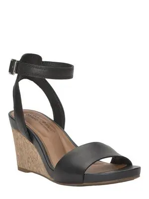 Lucky Brand Ankle Strap Platform Wedge Sandals - Black