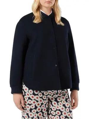 Marina Rinaldi Spaprica Wool-blend Coat - Midnight Blue