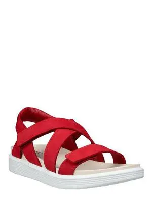 Ecco Soft Cross Strap Sandal - Chili Red
