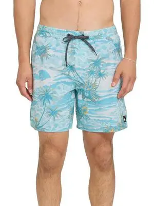 Quiksilver Mix Volley 17" Swim Trunks - Blue Haze