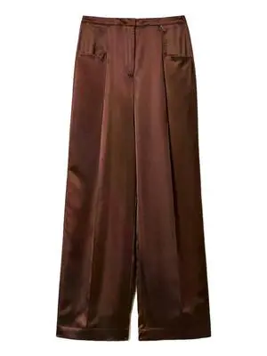 TWINSET Satin Palazzo Trousers - Brown