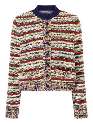 Sacai Striped Cotton-blend Cardigan - Multi
