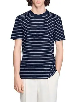 Sandro Striped Tee - Marine/blanc