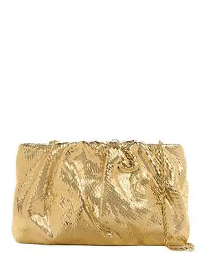 LOEFFLER RANDALL Serena Leather Clutch - Light Gold
