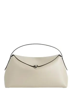 TOTEME T-lock Leather Handbag - Light Beige