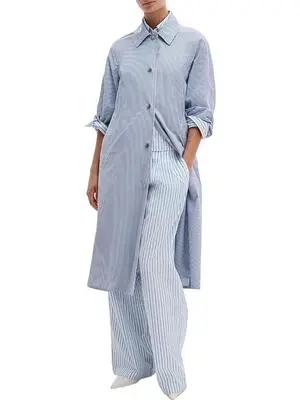 Rag & Bone Gayle Stripe Poplin Coat - Blue Stripe