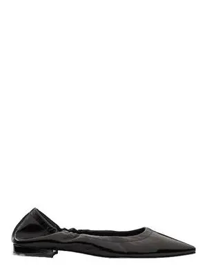 MARGAUX LONNBERG Roma Ballet Flat - Black Crinkle Patent
