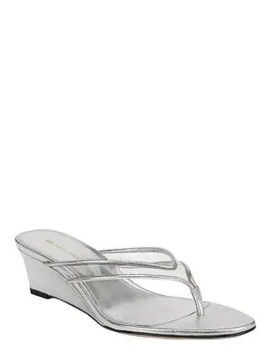 Veronica Beard Clea Wedge Flip Flop - Clear/silver