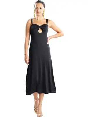 Natori Solid Jersey Maxi Dress - Black