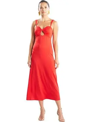 Natori Solid Jersey Maxi Dress Salsa
