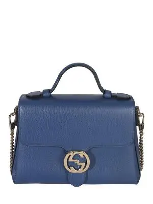 Gucci Dollar Calfskin Interlocking G Shoulder Bag - Blue