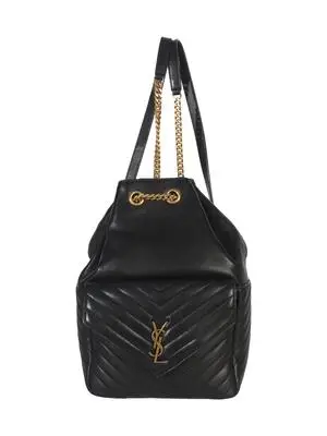 Saint Laurent Matelasse Monogram Joe Backpack - Black