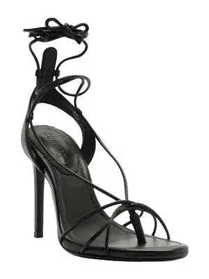 Schutz Jules Ankle Strap Stiletto Sandal - Black