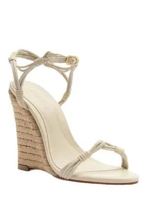 Schutz Nara Ankle Strap Wedge Sandal - Sugar White