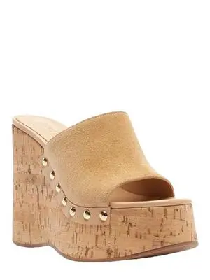 Schutz Dalle Platform Wedge Sandal - Light Wood
