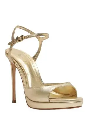 Schutz Scarlett Ankle Strap Platform Sandal Platina
