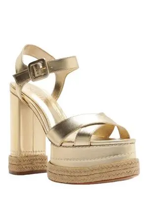 Schutz Hilda Ankle Strap Platform Sandal Platina