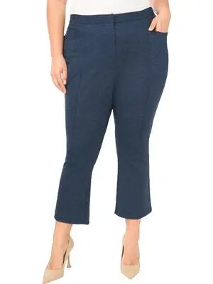 Halogen Pintuck Kick Flare Trousers - Indigo Navy
