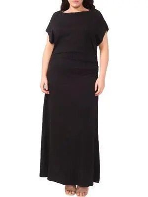 Halogen Boat Neck Dolman Sleeve Maxi Dress - Rich Black