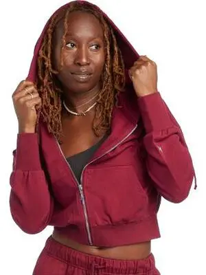 ELECTRIC YOGA Full Zip Fleece Hoodie - Sweet Wine