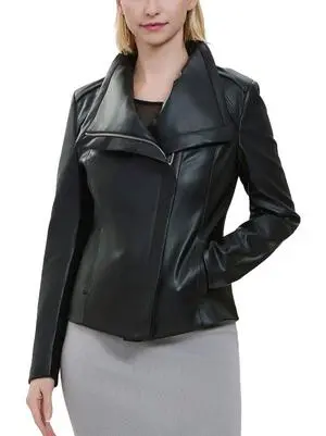 KIMI + KAI Faux Leather Moto Jacket - Black