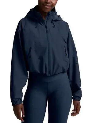 Beyond Yoga Adjustable Hooded Crop Jacket - Nocturnal Navy