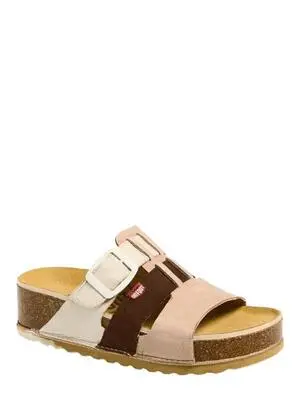 ON FOOT Naoshima Three-strap Slide Sandal - Khaki/bone