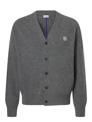Loewe Anagram Wool Cardigan - Grey