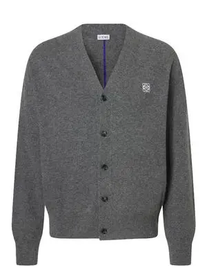 Loewe Anagram Wool Cardigan Grey