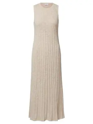 Brunello Cucinelli Ribbed-knit Maxi Dress - Beige