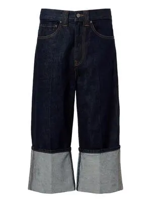Khaite Boyle Cropped Wide-leg Jeans - Blue