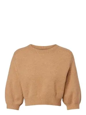 Khaite Lorelai Cropped Wool And Cashmere Sweater - Brown