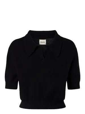 Khaite Leni Wool And Cashmere Top - Black