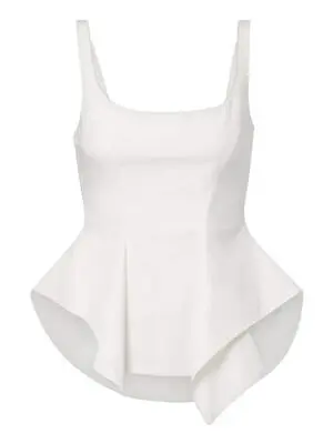 Khaite Loa Cotton Poplin Top - White