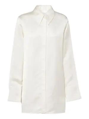 JIL SANDER Satin Button Down Shirt - White