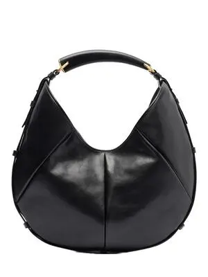 Saint Laurent Mombasa Medium Leather Shoulder Bag - Black