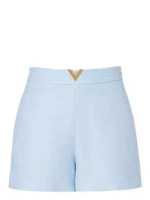 Valentino Garavani Crepe Couture Vgold Shorts - Blue