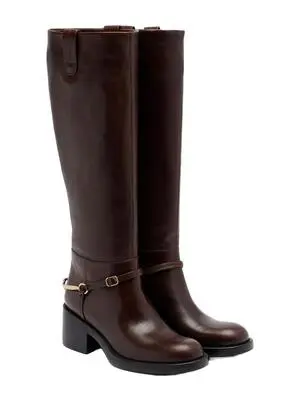 Chloé Dakota 60 Leather Knee-high Boots - Brown