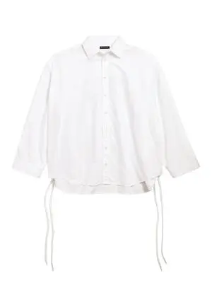 Balenciaga Lace-up Cotton Poplin Shirt - White