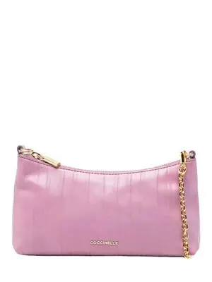 COCCINELLE Vertical Stripes Shoulder Bag - Pink