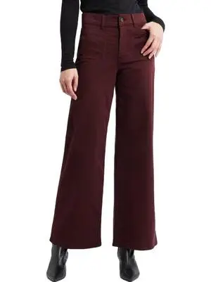 FRAME Le Slim Modernist Pocket Palazzo Jeans - Cabernet