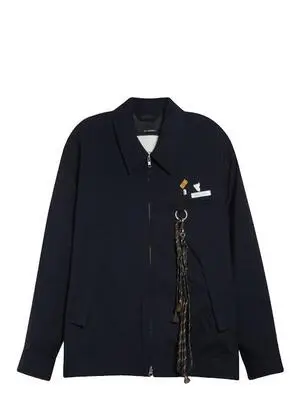 SONG FOR THE MUTE Wool-blend Coach's Jacket - Navy