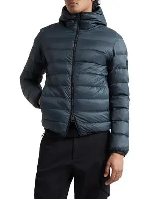Moncler Alrai Hooded Down Puffer Jacket - Anchor Gray