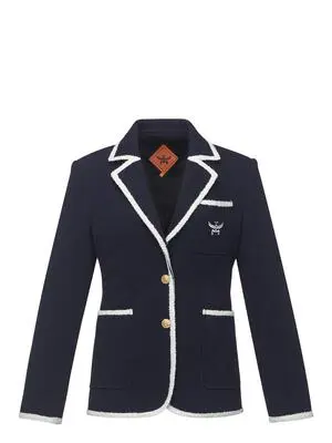 Mcm Tailored Bouclé Jacket - Navy Blazer