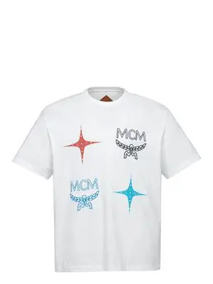 Mcm Constellation Print T-shirt In Organic Cotton - White