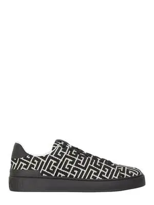 Balmain Bcourt Monogram Jacquard Trainers - Black