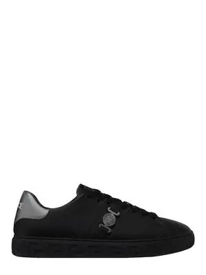 Versace Greca La Medusa Embellished Sneaker - Black/silver