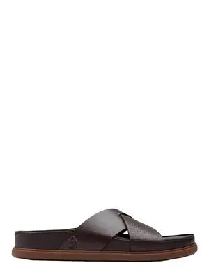 Clarks Torford Cross Sandals - Brown Leather
