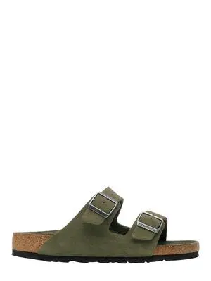 BIRKENSTOCK Arizona Soft Footbed Suede Leather Sandals - Thyme Tonal